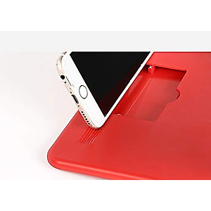 siduater 10" Screen Magnifier, 3D HD Smart Phone Magnifier Projector Screen for Movies, Videos, and Gaming – Foldable Phone Stand with Screen Amplifier, Supports All Smartphones, Red