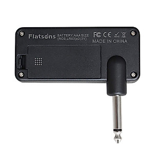 Flatsons Guitar Headphone Amplifier Miniature electric guitar amp Classic Rock Effect 3.5mm Headphone Jack Protable Mini Amp Black F1R