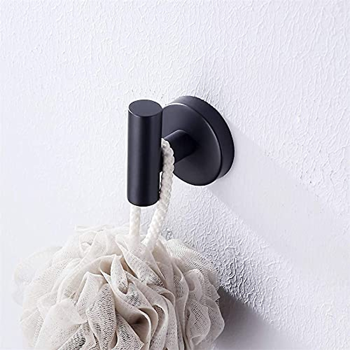 2 Pack Towel Hooks for Bathrooms,Coat Robe Clothes Bath Wall Hooks Wall Mount Heavy Duty Matte Black SUS 304 Stainless Steel Coat Hook, Bathroom Hooks, Kitchen Hooks, Bedroom Hooks(Matte Black)