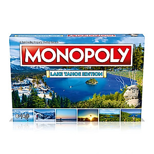 Monopoly Board Game - Lake Tahoe Edition: 2-6 Players Family Board Games for Kids and Adults, Board Games for Kids 8 and up, for Kids and Adults, Ideal for Game Night