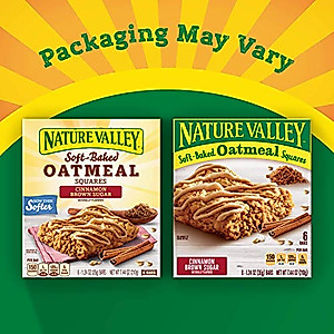 Nature Valley Soft-Baked Oatmeal Squares, Cinnamon Brown Sugar, 6 ct, 7.44 OZ