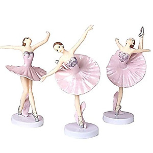 HYSTYLE 6 Pcs Dancing Ballerina Girl Figurine, Miniature Ballerina Girl Figure Collection Playset Doll Toy, Ballerina Girl Cake Topper Decoration, Ballerina Girl Plant Pot Craft Dollhouse Decoration