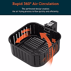 COSORI Air Fryer Accessories, Replacement 5.8QT Original Basket For COSORI CP358-AF, CS358-AF Air Fryers, Non-Stick, Dishwasher-Safe, CAF-P582B, Black