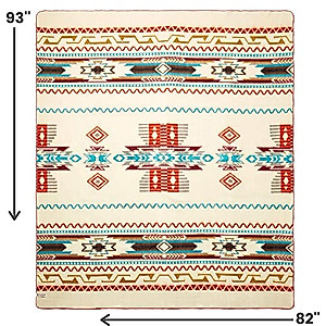 Ecuadane Large Southwestern Woven Blanket, Crafted in Ecuador by Local Artists, Queen Size - 93" x 82" - Antisana Earth