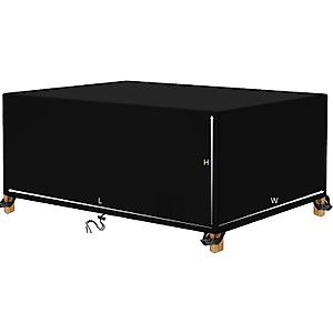 TopIdea Patio Furniture Covers 72" L x 36" W x 28" H Waterproof Outdoor 600D Patio Table Covers Rectangle Couch Cover Weatherproof Furniture Covering for Deck Lawn and Backyard 180x90x70cm