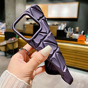 HYUEKOKO Compatible with iPhone 14 Pro Max Case Love Heart Pattern Soft TPU Shockproof Camera Protective Back Cover for Women Girl Cute Phone Case for iPhone 14 Pro Max 6.7 Inch Dark Purple