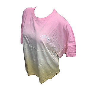 Victoria's Secret Pink Varsity Cotton Oversize Crew Tee Color Ombre/Multicolor Size X-Large New