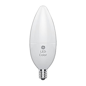 GE Lighting LED+ Decorative Light Bulbs, Color Changing, Small Base, Dimmable, Remote Included 2 Count (Pack of 4), White