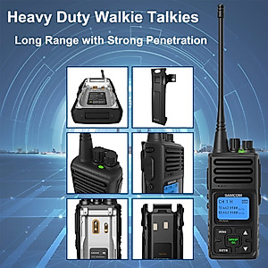 SAMCOM 2 Way Radios Walkie Talkies,Rechargeable Long Range Two Way Radio,5 Watts Programmable Commercial Handheld UHF Radios with 2 Pin Earpiece,1500mAh Battery for School Warehouse Church,19 Packs