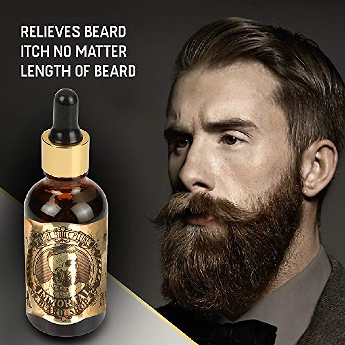 Immortal NYC 'Beard Oil' - 1.7Oz. - Beard Growth Oil - Beard Conditioner - Beard Oil For Men Growth - Beard Softener - Beard Growth For Men - Beard Grooming - Beard Growth Serum-Beard Products For Men
