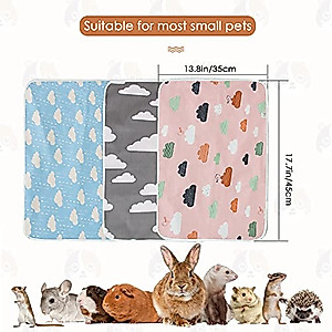 Guinea Pig Cage Liners 6Pcs Waterproof Guinea Pig Bed Pads Reusable Machine Washable Guinea Pee Pads Anti-Slip Pet Training Pads for Small Animals Fast Absorbent Cage Liners(17.7x13.8inch)