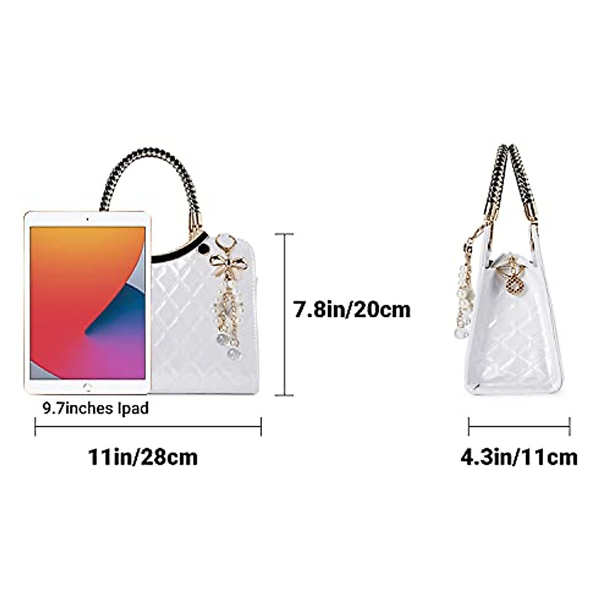 TIBES Shiny Patent Leather Women Purses Satchel Handbags Ladies Fashion Top Handle Handbags Crossbody Shoulder Bags