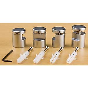 Displays2go 1 x 0.5 Inch Edge Grip Standoff Screws, Satin Aluminum Finish (EG25SA500)