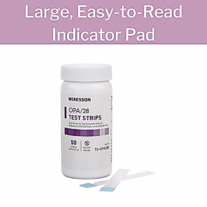 McKesson OPA/28 Test Strips for Concentration Indicator, Single Use, 50 Count, 1 Pack