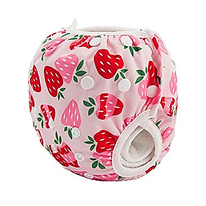 Babygoal Baby Girl Swim Diaper, Reusable Adjustable Washable Swim Underwear Fits 0-8M Baby Gifts and Swimming Lessons One Pack Small