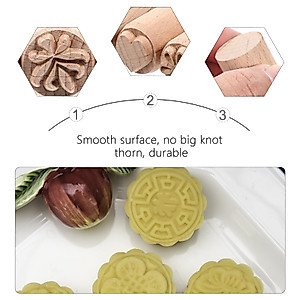 5pcs Wood Pottery Tools Stamps Wooden Clay Pottery Stamps Natural Wood Stamps with Mixed Patterns Patterns Round Pottery Stamps Floral Wooden Printing Stamps for DIY Clay Birthday