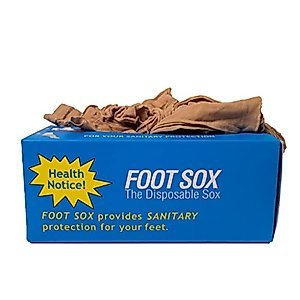 Disposable Foot Socks, Disposable Foot Sox, Tan - 1 Gross, 144 pieces