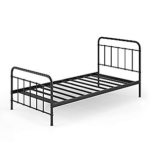 ZINUS Florence Full Panel Metal Platform Bed Frame / Mattress Foundation / No Box Spring Needed / Easy Assembly, Black, Twin