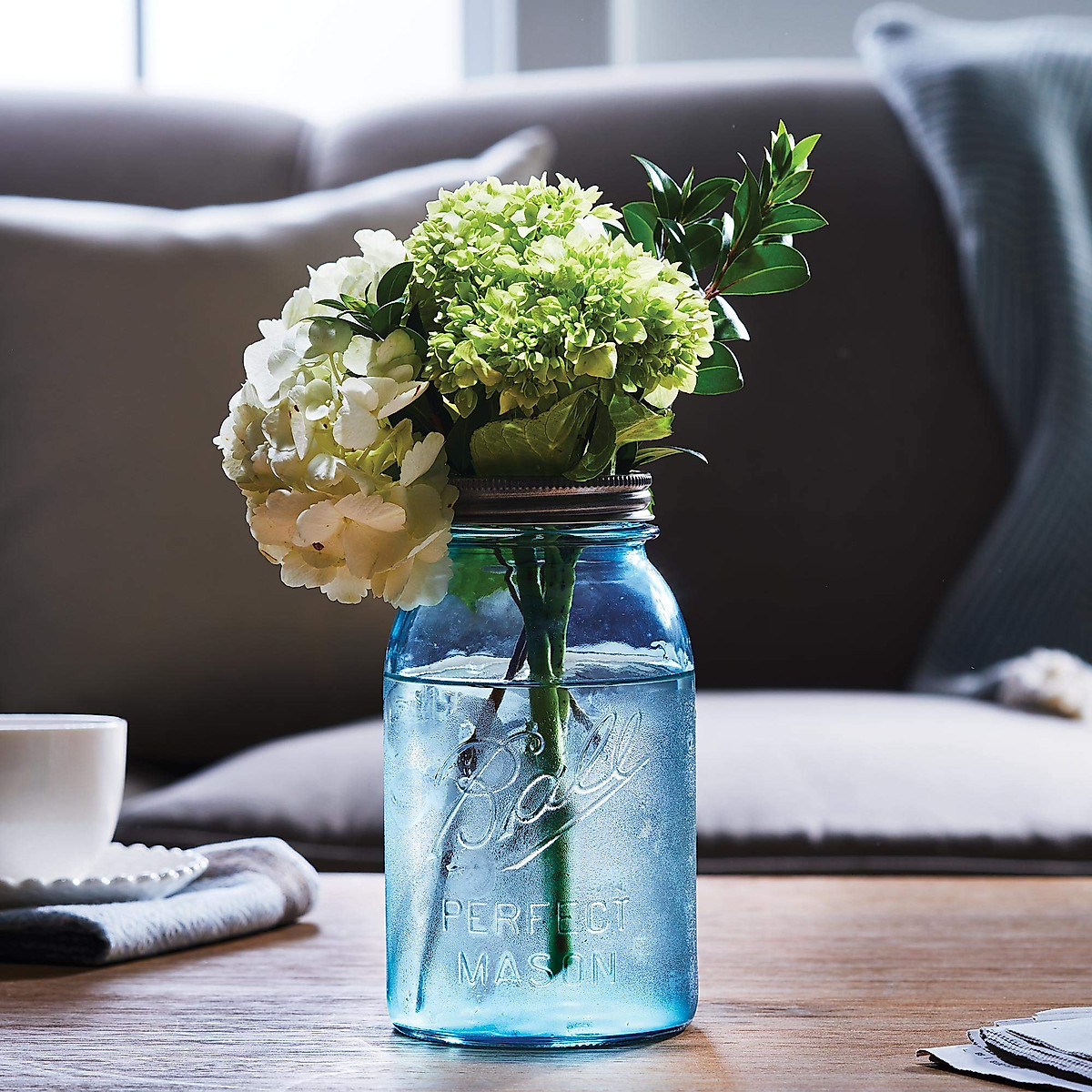 NEW! Limited Collector's Edition - Vintage Aqua/Blue BALL"PERFECT MASON" 32oz. Quart Jar - Turn-of-the-century Design (1910-1923)