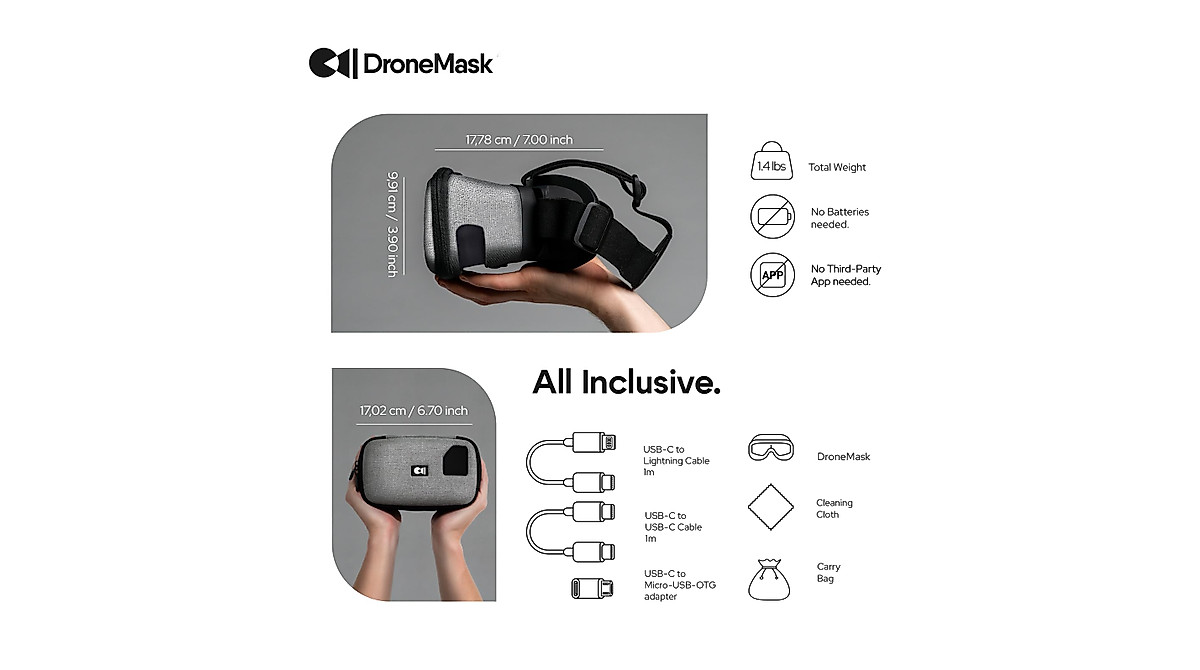 DroneMask 2 FPV Goggles for Drones | Immersive HD Experience