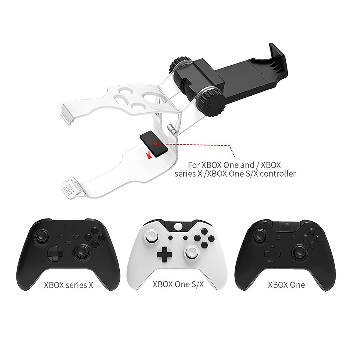 TGDPLUE Phone Controller Mount Clip Kit for Game Controllers,Controller Phone Mount Compatible with Xbox Series X/S,Xbox One/One S/X Controller,Adjustable,black