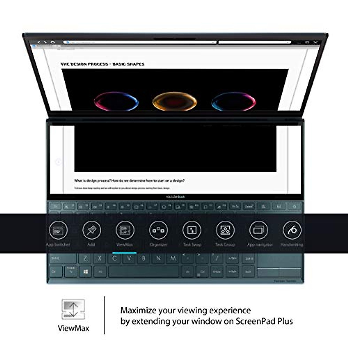 ASUS ZenBook Duo UX481 14” FHD NanoEdge Bezel Touch, Intel Core i7-10510U, 8GB RAM, 512GB PCIe SSD, Innovative ScreenPad Plus, Windows 10 Home, UX481FA-DB71T, Celestial Blue