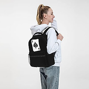 Poker Ace Of Spades Backpack Student Bag Work Light Schoolbag Traveling Handbag Leisure Knapsack