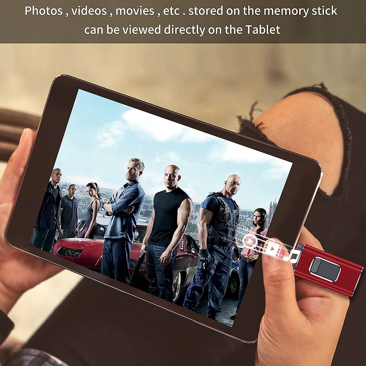 USB 3.0 Flash Drive 1000GB Intended for iPhone iPad, USB Memory Stick External Storage Thumb Drive Photo Stick Compatible with iPhone/iPad/and Computer (1000GB Red)…