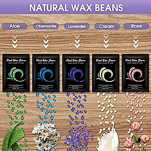 Waxing Kit for Women Men - XUISUOZ Digital Wax Warmer for Hair Removal with 5 Pack Hard Wax Beans and 20 Applicators, Waxing Kit for Legs, Face, Underarm, Bikini, Sensitive Skin