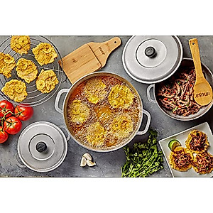 IMUSA USA Traditional Colombian Natural Caldero 3-Piece(1.5/3.5/7.0 Quart) Dutch Oven Set, Silver, Small