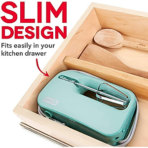 Dash SmartStore™ Compact Hand Mixer Electric for Whipping + Mixing Cookies, Brownies, Cakes, Dough, Batters, Meringues & More, 3 Speed, 150-Watt - Aqua