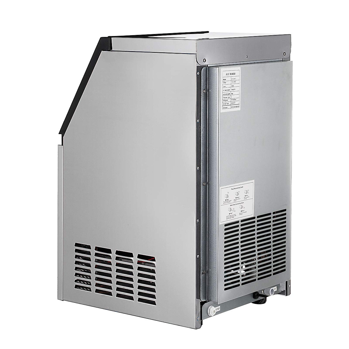 SmaketBuy Commercial Ice Maker 110LBS/24H Stainless Steel Commercial Ice Maker Machine Auto Operation 24LBS Storage 32 Cubes Freestanding Commercial Ice Cube Maker for Restaurant, Coffee Shop, Bar