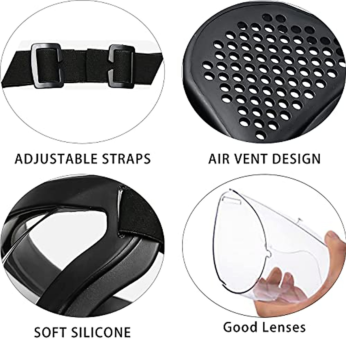 Anti Fog Face Shield Protective Face Shield High-Definition Protective Shields to Protect Eyes, Nose, Mouth, Anti-Sand and Anti-Splash Headgear All-Inclusive Face Protection for Adults（Black Anti-Blue Light)