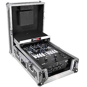 Artist Unknown Prox XS-RANE72LT 11" ATA-300 Style Gig Ready Flight/Road Case with Laptop Shelf for Rane Seventy-Two DJ Mixer, Silver on Black