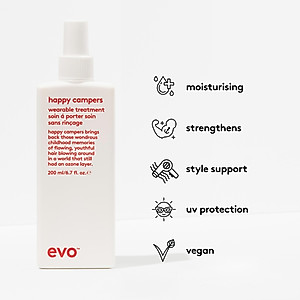 evo Happy Campers Wearable Treatment - Daily Hair Treatment to Strengthen and Protect - Reduces Frizz and Provides UV Protection - 200ml / 6.8oz