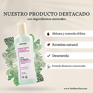 Herbacol Lisso Inteligente | Leave-in Cream | Natural Keratin Treatment | Anti-Frizz | 8.1 Fl Oz.
