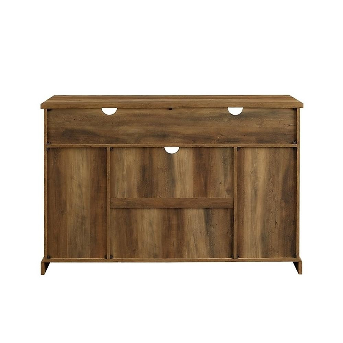 BOWERY HILL Modern Farmhouse Sliding Barn Door Wood 52" Highboy TV Stand Console Storage Cabinet in Reclaimed Barnwood