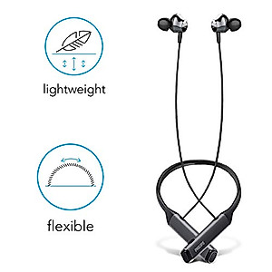 Philips Audio Performance PN402BK Wireless Bluetooth Earbuds with Vibration Call Alert Neckband, Black (Renewed)