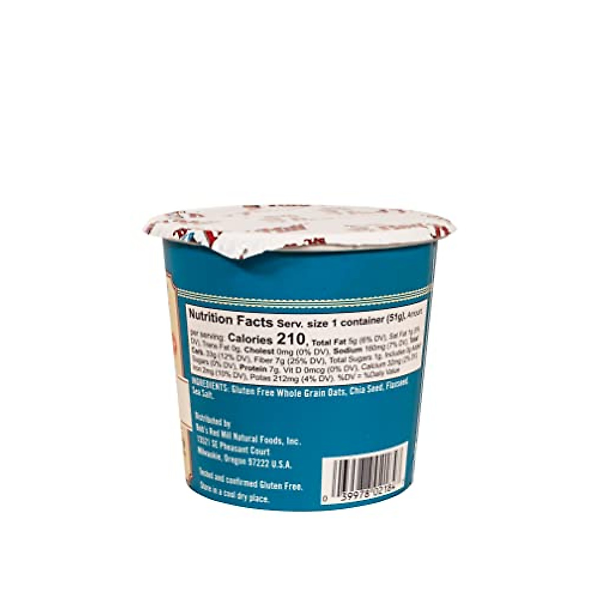 Bob's Red Mill Gluten Free Oatmeal Cup, Classic with Flax/Chia (Pack of 12)