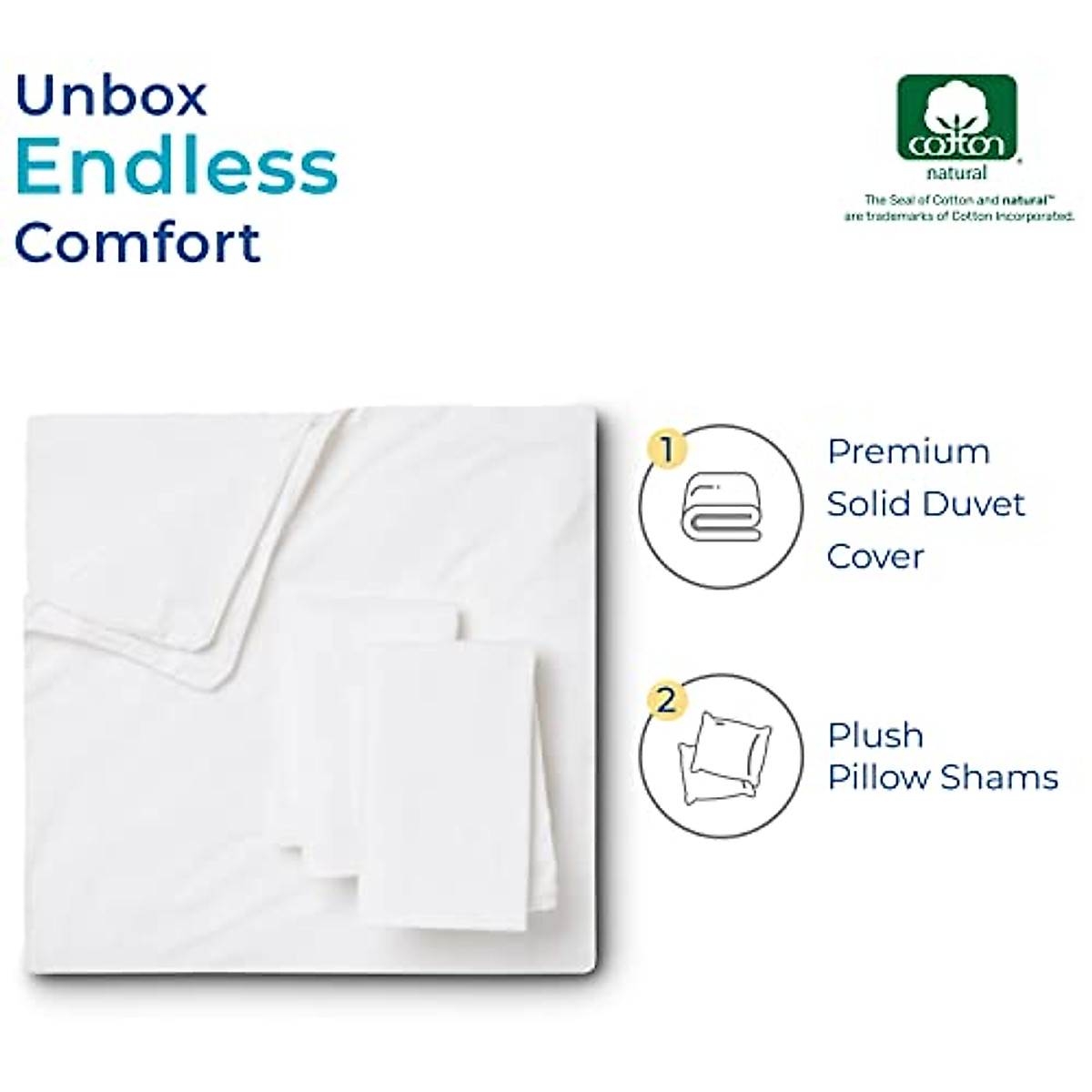 THREAD SPREAD Queen/Full Duvet Cover, 1000 Thread Count Sateen 3 Piece Egyptian Cotton Quality Duvet Cover, 100% Pure Cotton Comforter Cover, 2 Pillow Shams, Zipper Closure, 7 Corner Ties - (White)