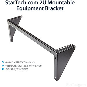 StarTech.com 2U Vertical Wall Mount Patch Panel Bracket - Steel Rack Mount Bracket w/Hardware for 19" Network, Server and Data Equipment , TAA (RK219WALLV)
