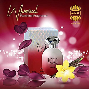 Viva Viola for Women EDP - 75 ML (2.5 oz) | Arabian Perfumery | Rich Floral Accord on Top w/Raspberry, Voluminous Rose & White Flowers Heart, Patchouli & Musk Base | Adventure of its Own | by Ajmal