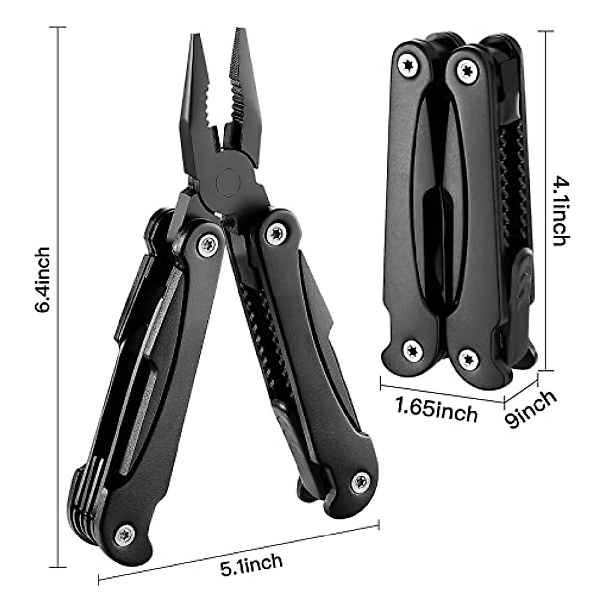 14 IN 1 Multitool Pliers, Multitool with Pocket Clip, Portable Multi Tool, Pocket Knife Camping Multitool, Needle Nose Plierswith Replaceable Wire Cutters Screwdrivers Saw Gifts for Men, Dad, Husband
