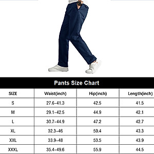 WZIKAI Mens Cargo Pants,Elastic Waist Sweatpants for Men Casual Long Trousers Light Jogger Pants Navy Blue M