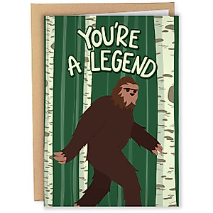 Sleazy Greetings Funny Happy Father's Day Card From Kids Daughter Son | Sasquatch Bigfoot Birthday Card For Dad | Dirty Adult Friend Bday Card with Envelope