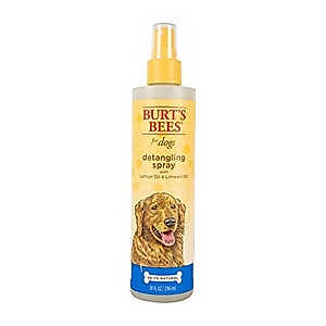 Burt's Bees for Dogs Natural Detangling Spray With Lemon and Linseed | Dog and Puppy Fur Detangler Spray to Comb Through Knots, Mats, and Tangles- Made in the USA, 10 Ounces