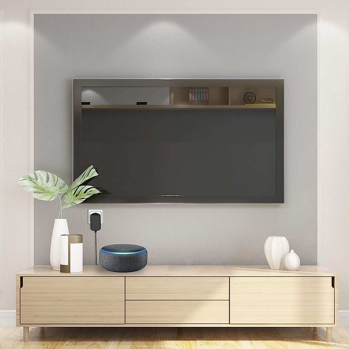 F1TP 15W Replacement Power Cord for Echo Dot 3rd Generation, Echo Dot 3rd 4th Gen with Clock, Echo Show 5, Echo Dot with Clock, Echo Spot, Echo TV Cube 6.6Ft Power Cord