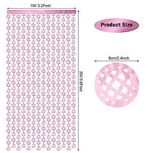 2 Packs Bachelorette Party Decorations 70s 80s Retro Disco Party Party Decorations Disco Ball Foil Curtain Bachelorette Party Supplies Backdrop Curtains Foil Fringe Curtains (Rose Gold)