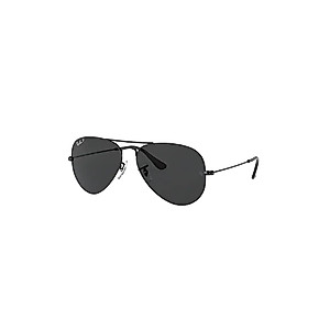 Ray-Ban RB3025 002/48 58MM Black/Green Polarized Pilot Sunglasses for Men for Women + BUNDLE with Designer iWear Complimentary Care Kit