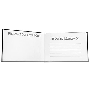 Black Funeral Guest Book for Memorial Service with 130 Pages, Gold Foil In Loving Memory Cover (8 x 6 In)